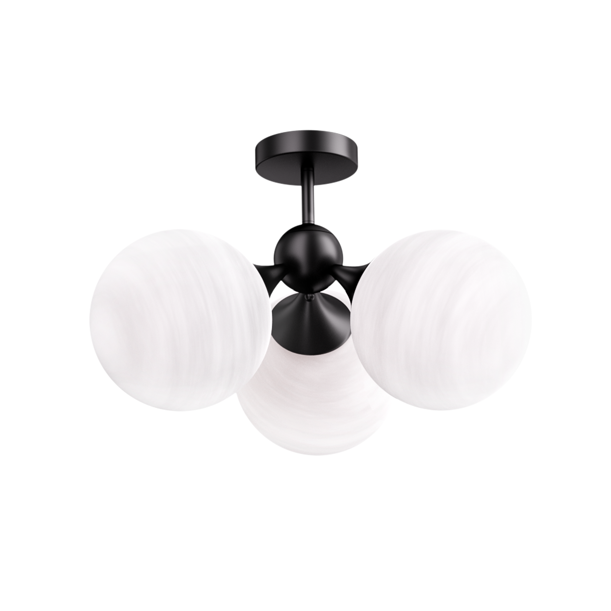 Nimbus 21"-3 Lights Modern Cloud Glass Globe Semi Flush Mount Lighting ...